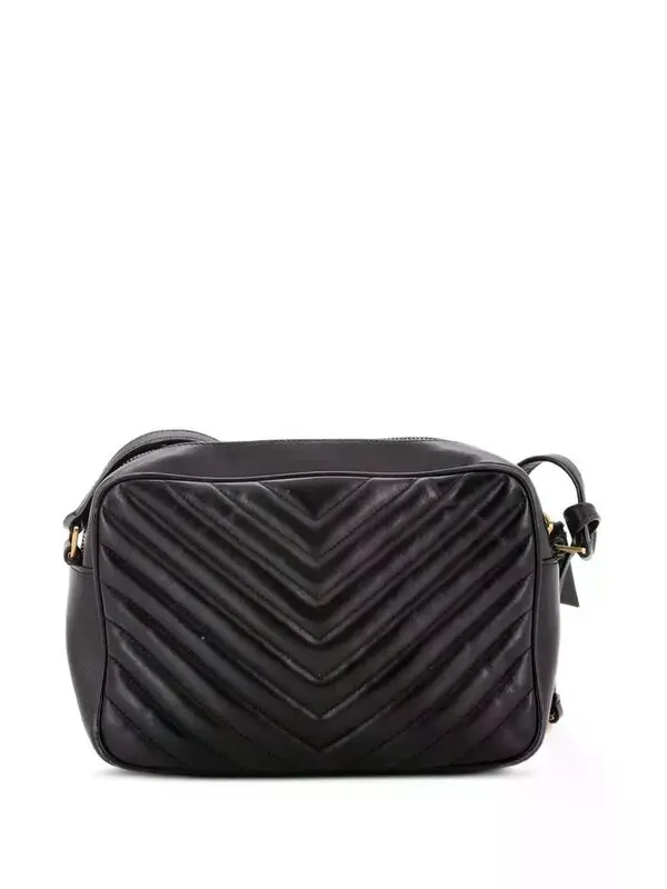 Saint Laurent Lou Camera Bag Matelasse Chevron Leather Small - Black