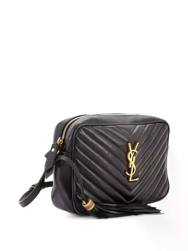 Saint Laurent Lou Camera Bag Matelasse Chevron Leather Small - Black