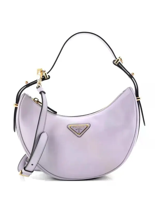 Prada Arque Half Moon Leather Hobo Bag Small