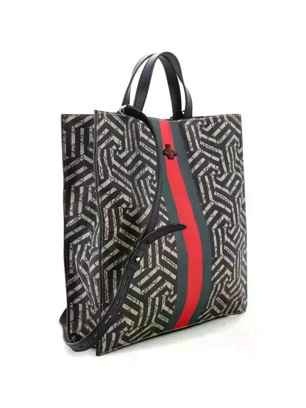 Gucci Convertible Soft Open Caleido Gg Coated Canvas Tote Bag - Brown