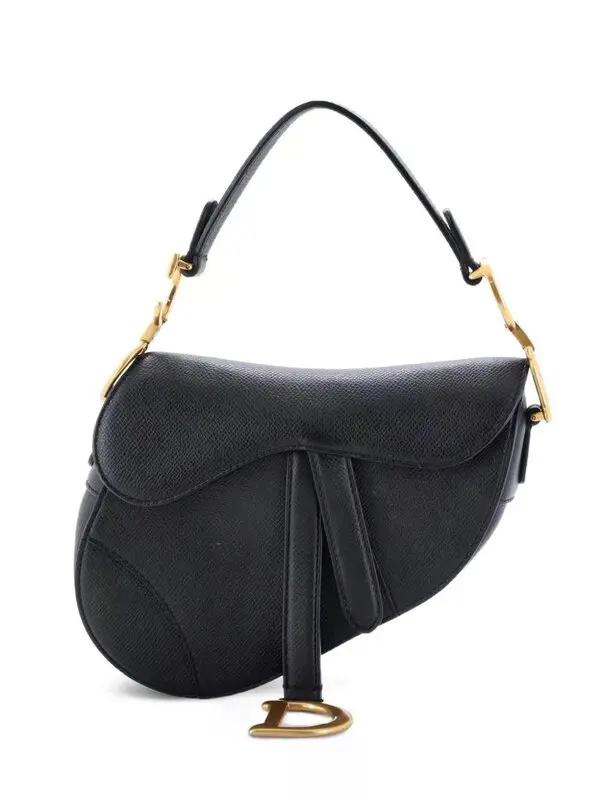 Dior Saddle Leather Mini Shoulder Bag - Black