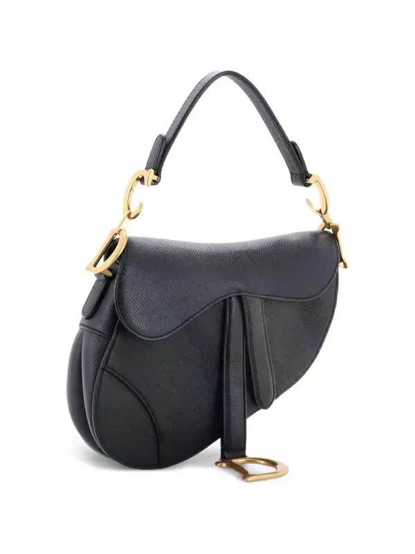 Dior Saddle Leather Mini Shoulder Bag - Black