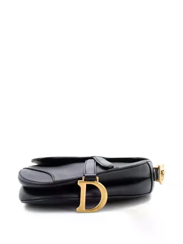 Dior Saddle Leather Mini Shoulder Bag - Black
