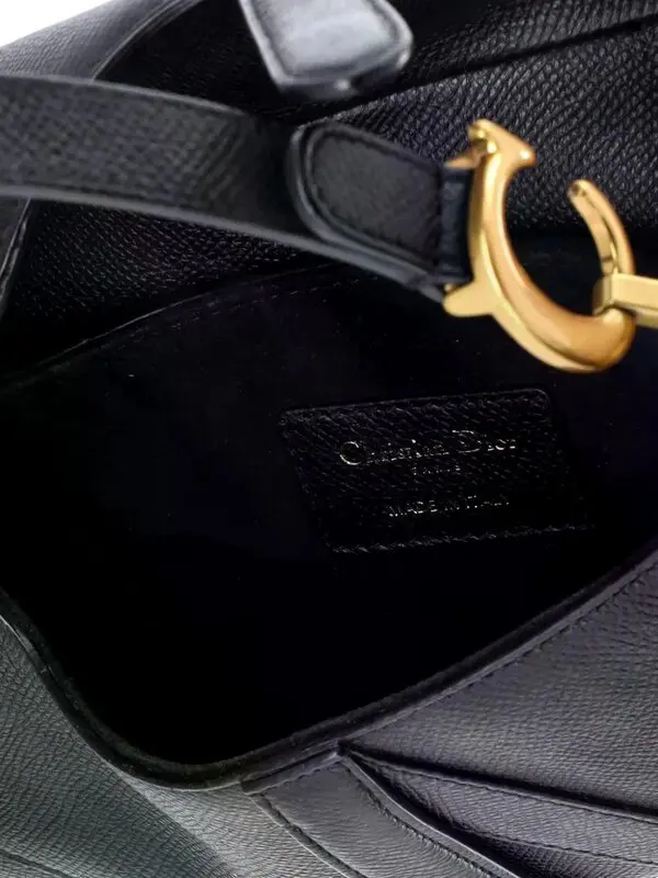 Dior Saddle Leather Mini Shoulder Bag - Black