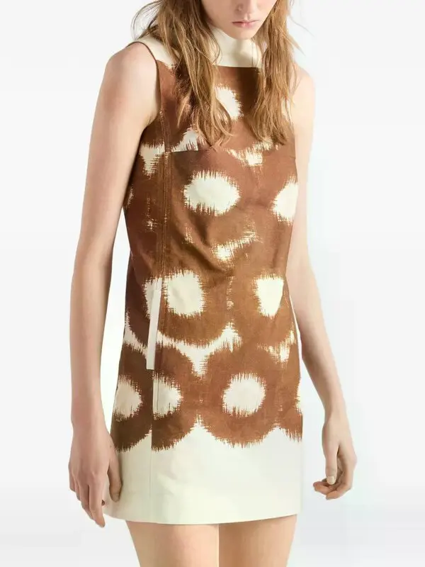 Prada Printed Canvas Mini-dress - Brown
