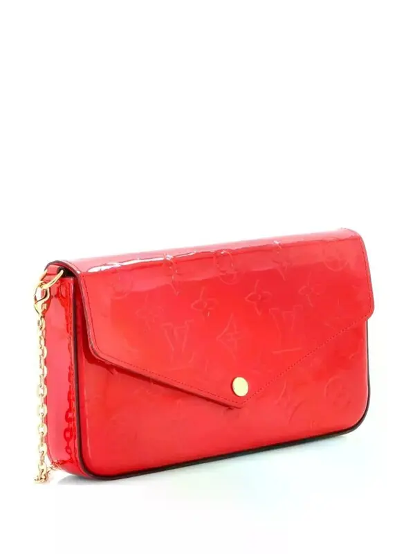 LOUIS VUITTON Felicie Pochette Monogram Vernis - Red