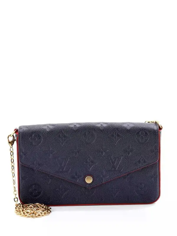 LOUIS VUITTON Felicie Pochette Monogram Empreinte Leather - Blue