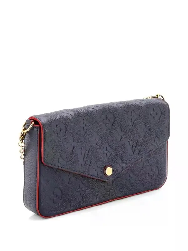 LOUIS VUITTON Felicie Pochette Monogram Empreinte Leather - Blue