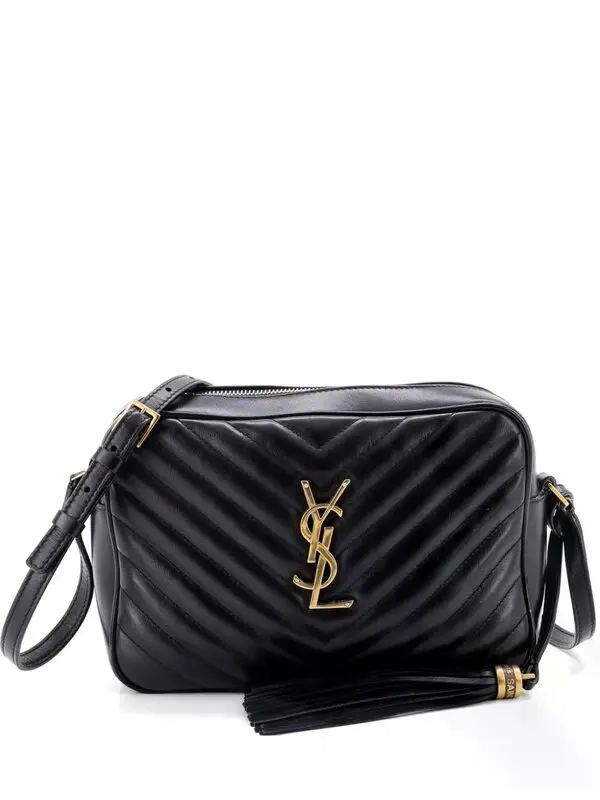 Saint Laurent Lou Camera Bag Matelasse Chevron Leather Small - Black