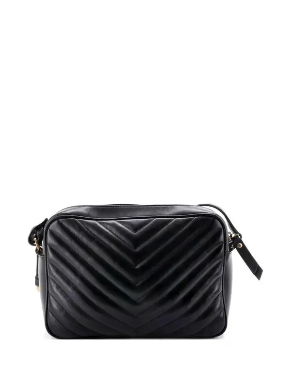 Saint Laurent Lou Camera Bag Matelasse Chevron Leather Small - Black