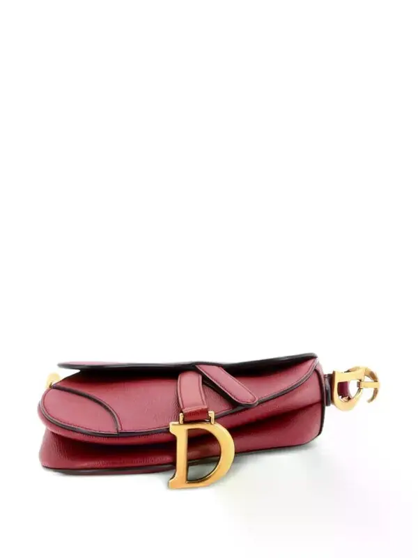 Dior Saddle Handbag Leather Mini Shoulder Bag - Red