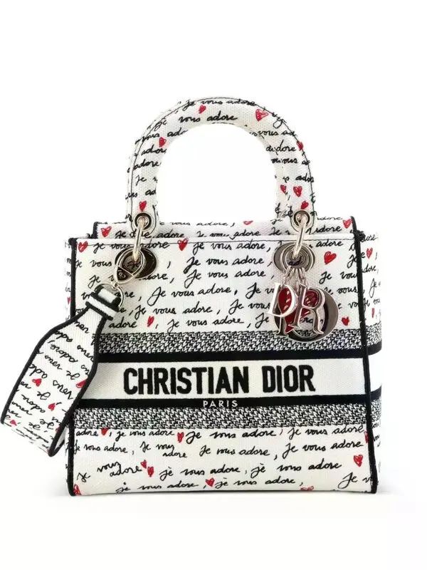 Dior Lady D-lite Embroidered Canvas Satchel - Multicolour