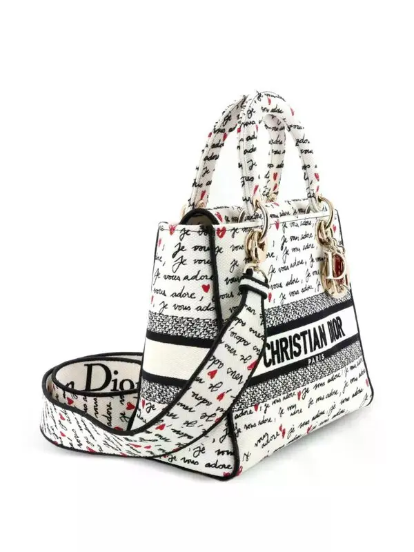 Dior Lady D-lite Embroidered Canvas Satchel - Multicolour