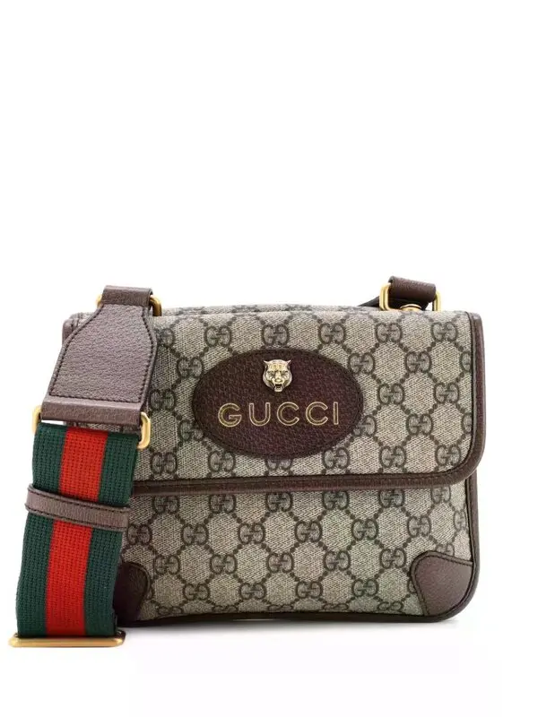 Gucci Neo Vintage Flap Messenger Gg Coated Canvas Small Crossbody Bag - Brown