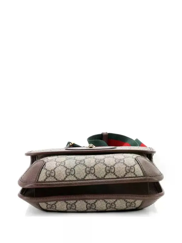 Gucci Neo Vintage Flap Messenger Gg Coated Canvas Small Crossbody Bag - Brown