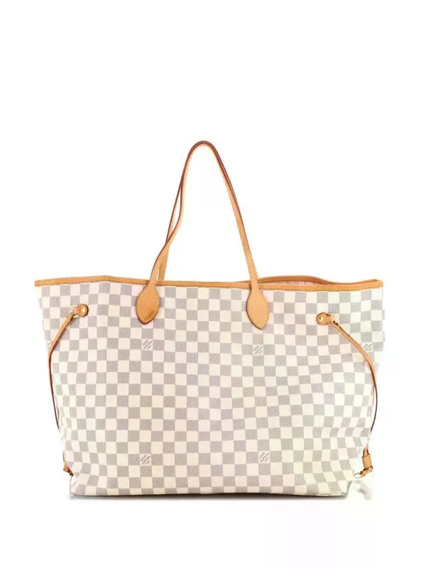 LOUIS VUITTON Neverfull Damier Gm Tote Bag - White