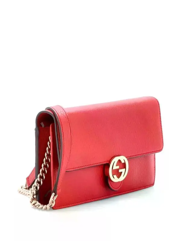 Gucci Interlocking Wallet On Chain Leather Crossbody Bag