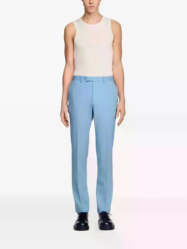 Sandro Wool Suit Trousers - Blue