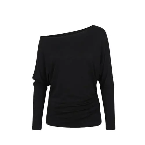 MONLICIA Luna Off-shoulder Draped Long Sleeve Stretch Top
