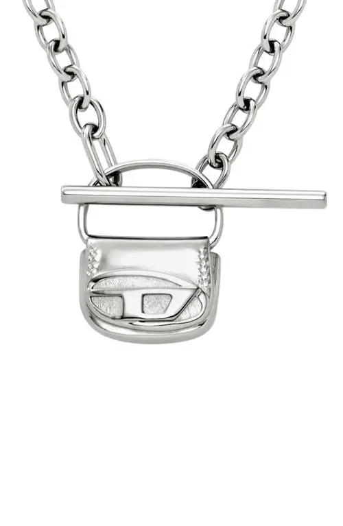 DIESEL® 1dr Pendant Toggle Chain Necklace - Silver
