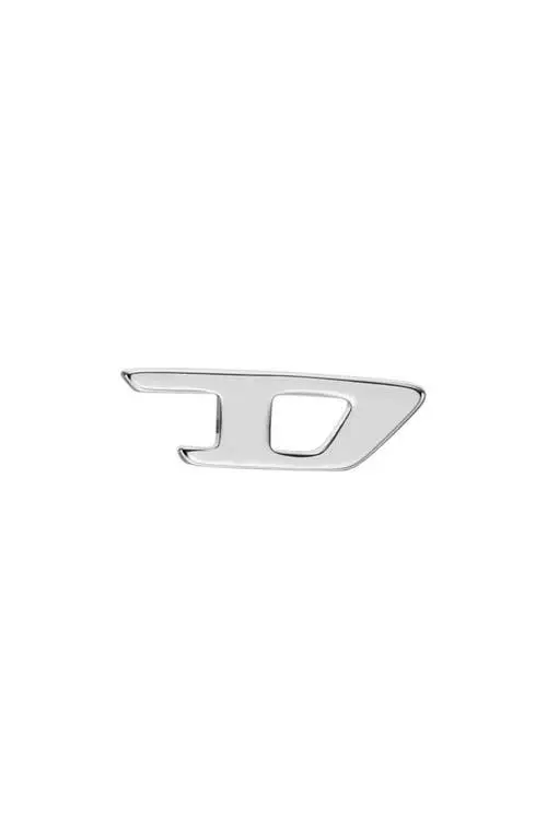 DIESEL® D Logo Enamel Stud Earring - Silver