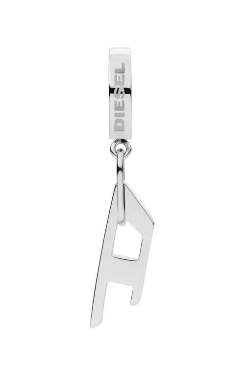 DIESEL® D Logo Single Drop Earring - Silver