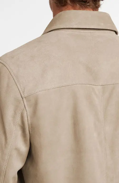 David Donahue Suede Shirt Jacket - Sandstone