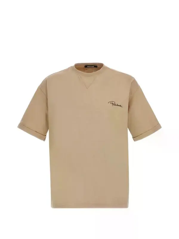 Roberto Cavalli Logo-patch T-shirt - Neutrals