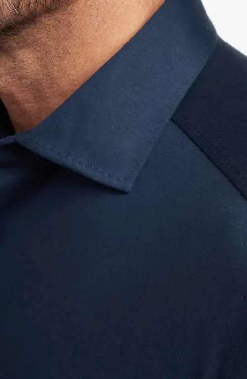 David Donahue Cotton Knit Sport Shirt - Navy