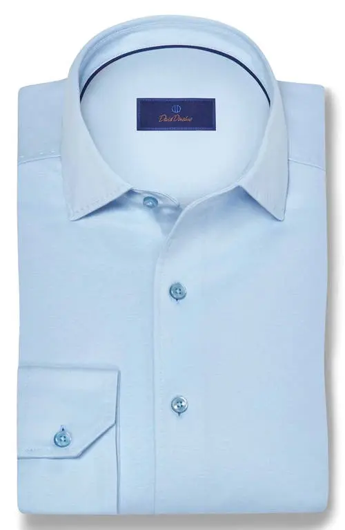 David Donahue Knit Cotton Button-up Shirt