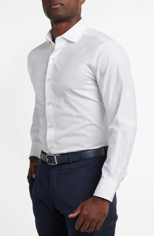 David Donahue Geometric Jacquard Sport Shirt