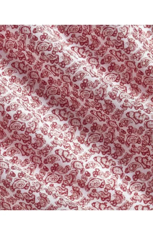 David Donahue Micropaisley Print Sport Shirt - White/red