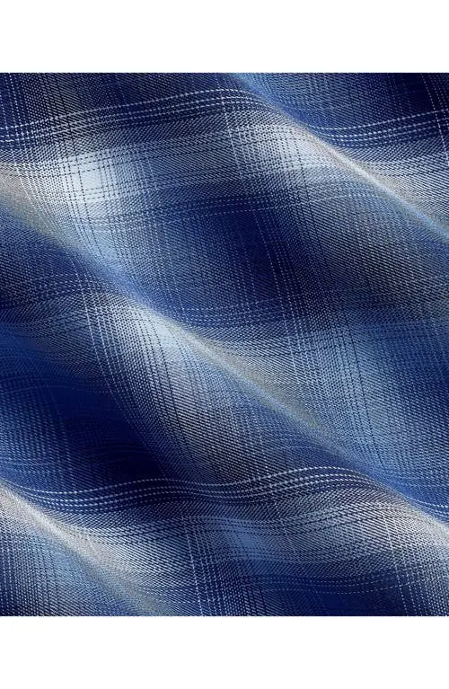 David Donahue Ombré Twill Check Sport Shirt - Navy/blue