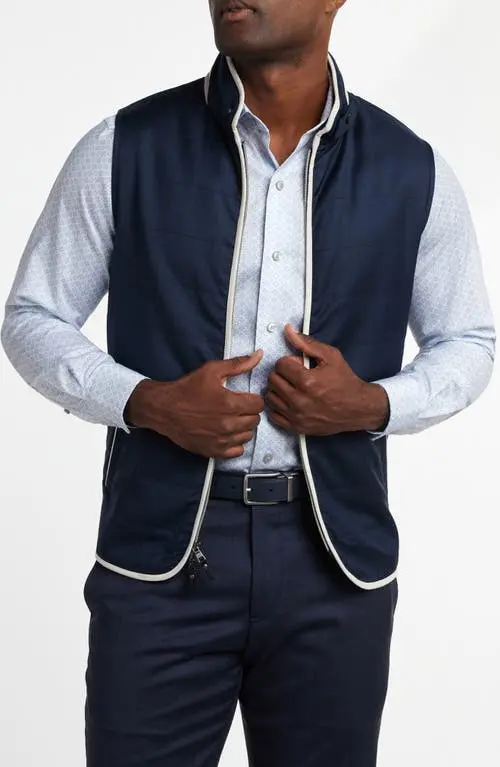 David Donahue Wool Urban Vest - Navy