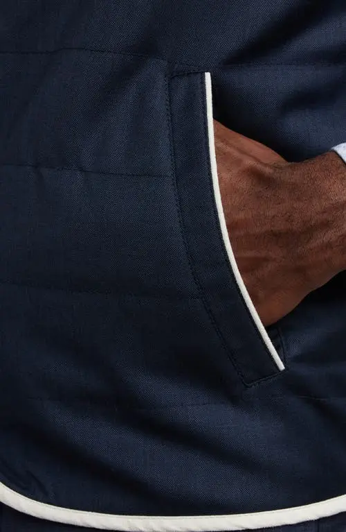 David Donahue Wool Urban Vest - Navy