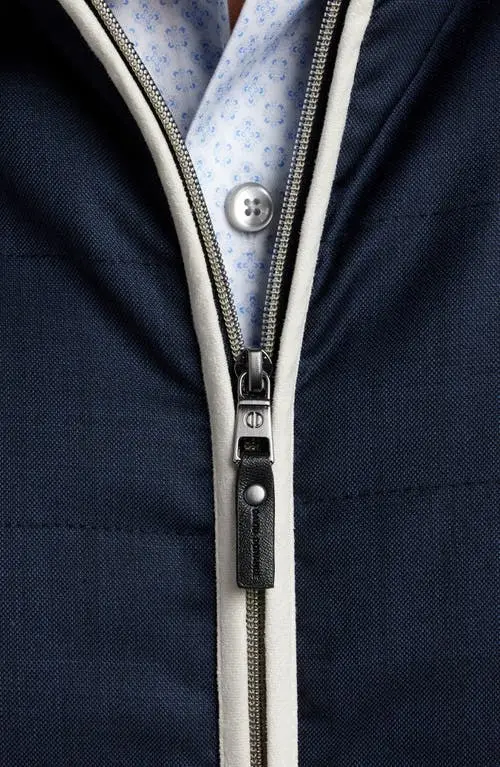 David Donahue Wool Urban Vest - Navy
