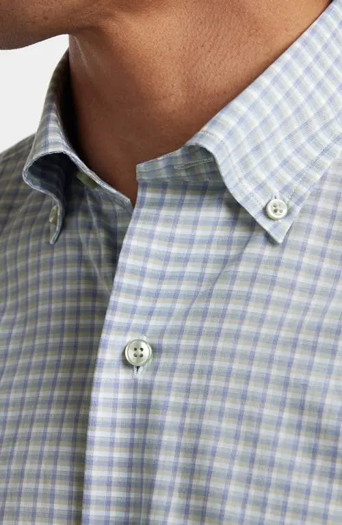 David Donahue Shadow Check Cotton Twill Button-down Shirt