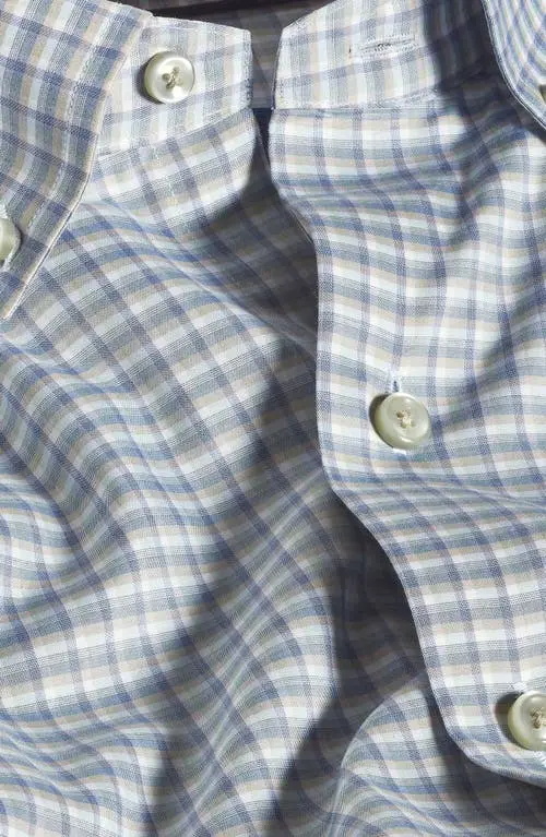 David Donahue Shadow Check Cotton Twill Button-down Shirt