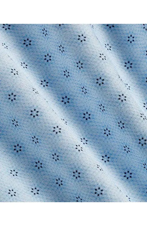 David Donahue Geometric Print Sport Shirt - Sky/navy