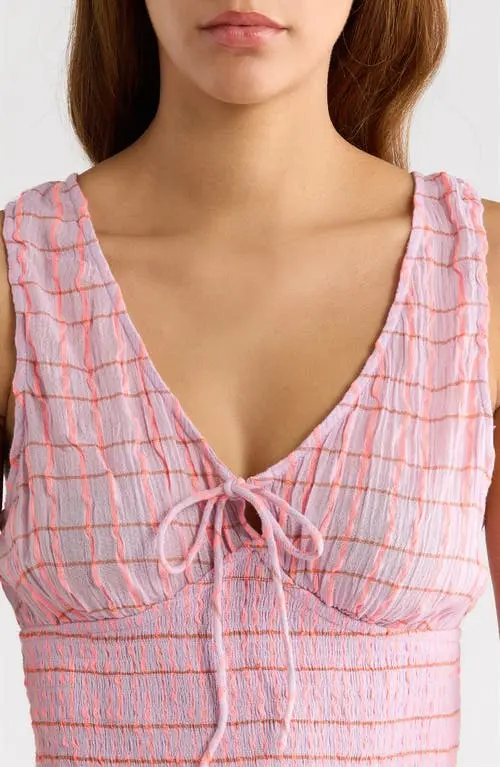Rip Curl Paradise Check Cotton Blend Crop Tank