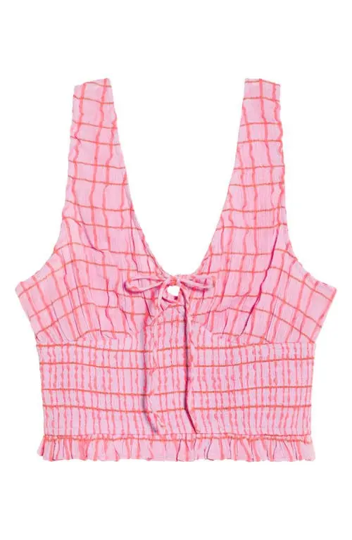 Rip Curl Paradise Check Cotton Blend Crop Tank