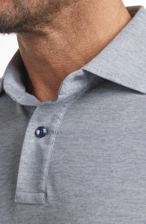 David Donahue Brushed Cotton Piqué Polo