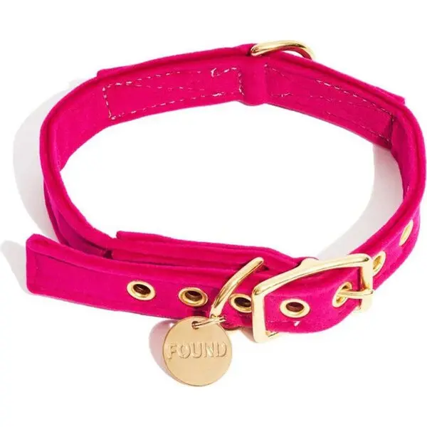 FOUND MY ANIMAL Velvet Dog Collar - Pink