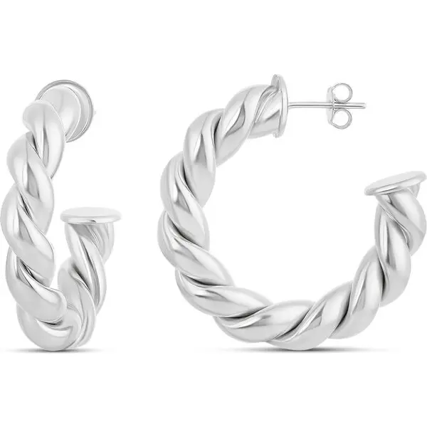 SHYMI Twist Hoop Earrings - Silver