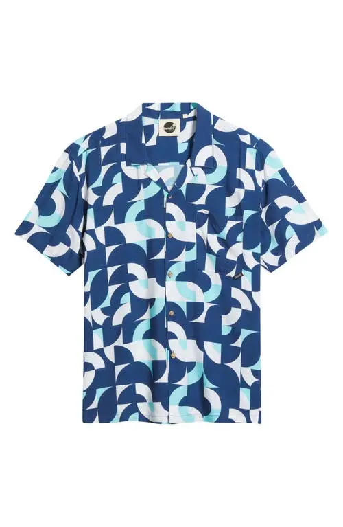 BOARDIES Print Camp Shirt - Blue Multi