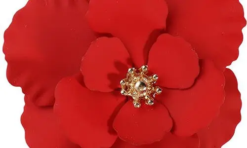 PANACEA Flower Stud Earrings - Red