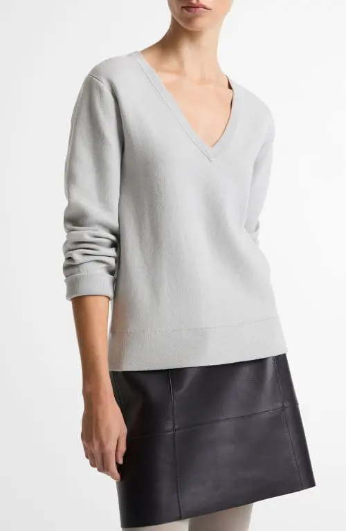 Vince Double Face V-neck Sweater - Pale Tide