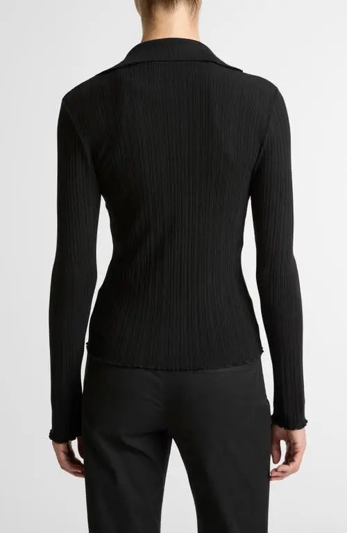 Vince Johnny Collar Rib Cardigan