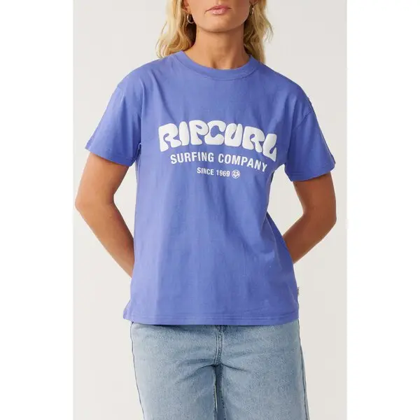Rip Curl Surf Puff Party Pack Graphic T-shirt - Mid Blue