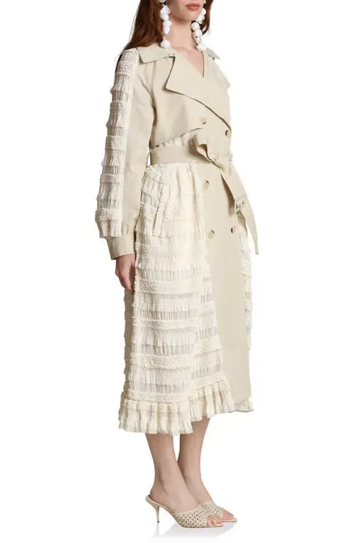 Avec Les Filles Mixed Media Trench Coat